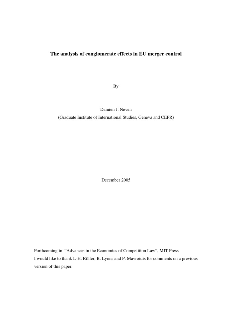 Conglomerate | PDF | Profit (Economics) | Mergers And Acquisitions