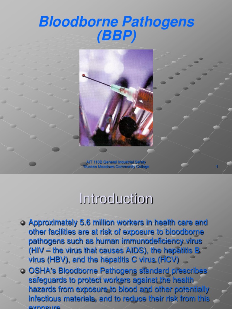 Module II Bloodborne Pathogens PowerPoint | PDF | Personal Protective ...