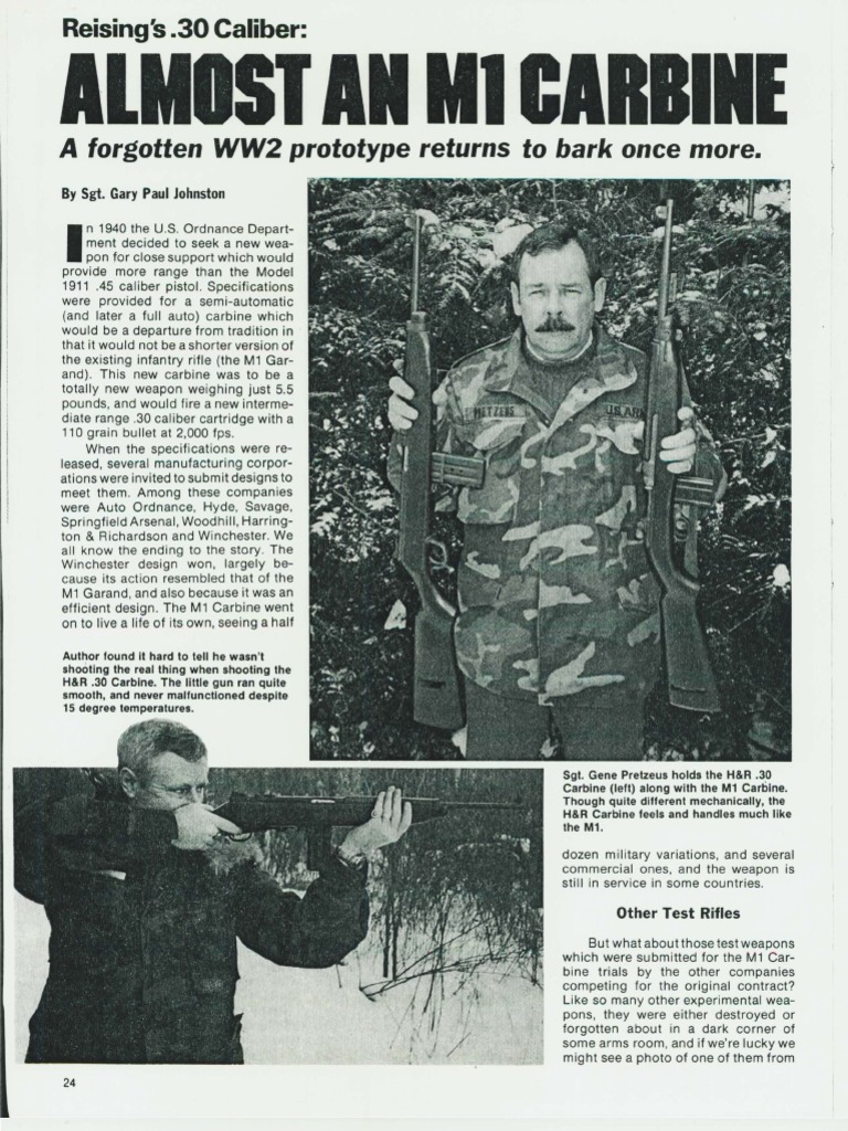 Reising 30 Carbine | PDF | Magazine (Firearms) | Cartridge (Firearms)