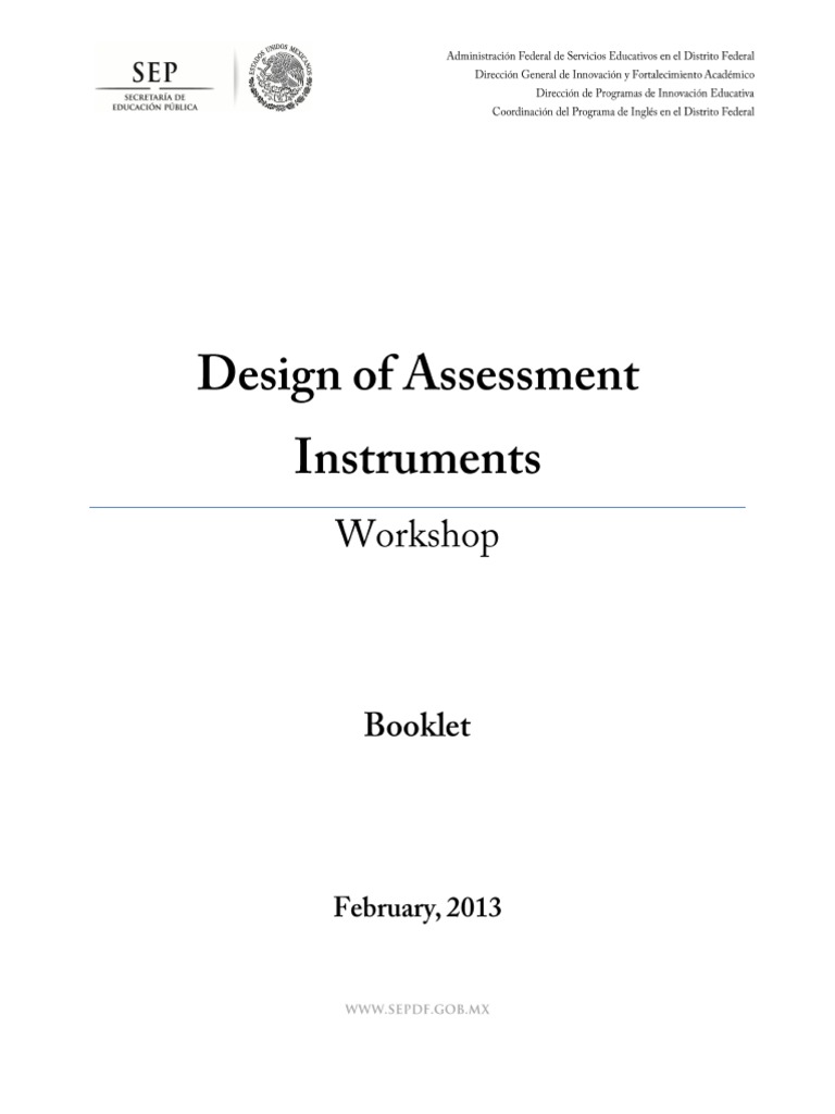 Design of Assessment Instruments | PDF | Educational Assessment | Question