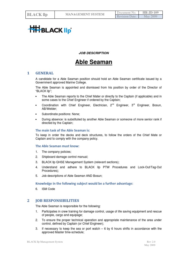 Able Seaman | PDF | Sea Captain | Sailor