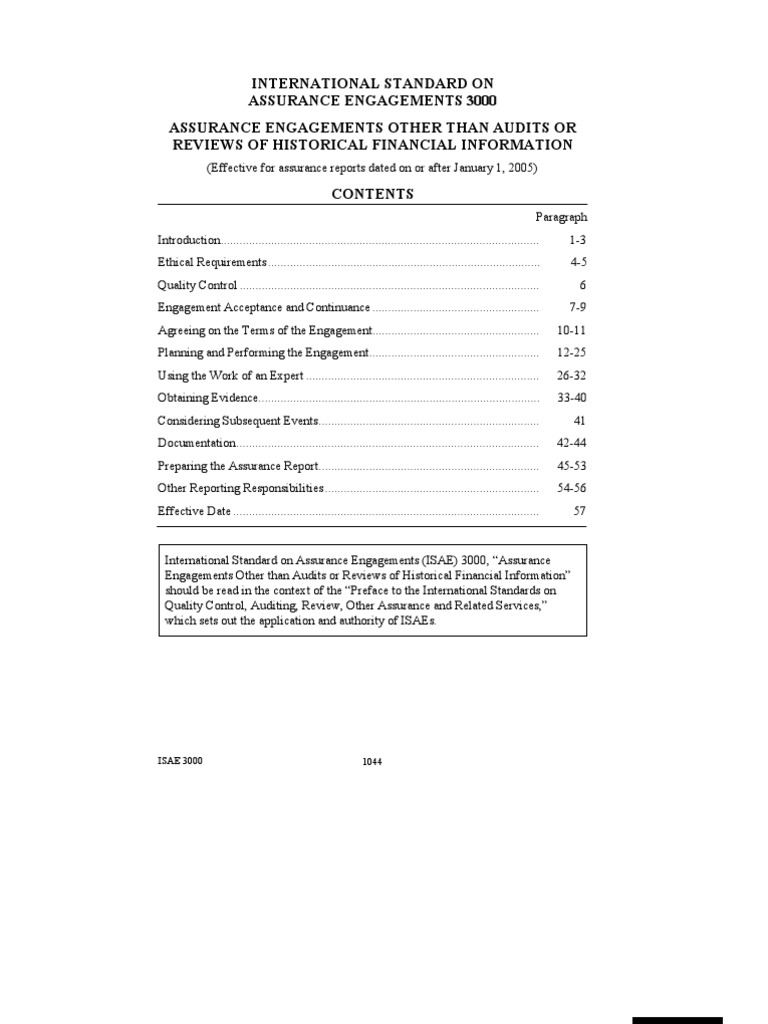 Isae 3000 | PDF | Audit | Expert