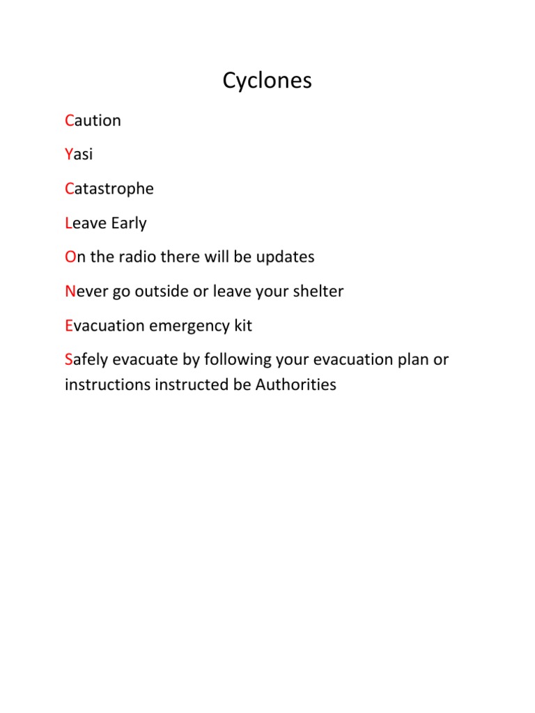 Cyclone Acrostic Poem | PDF