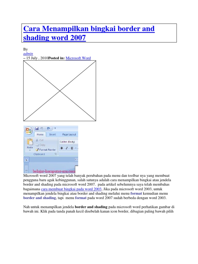Panduan Bingkai Word 2007 | PDF