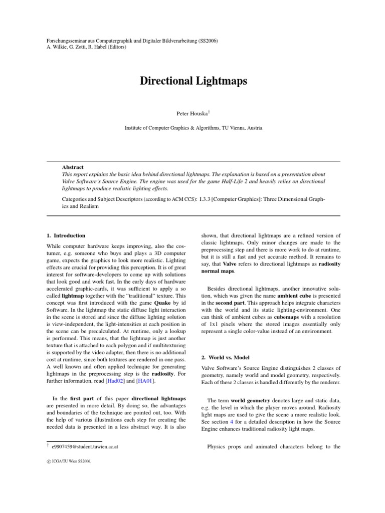Directional Light Maps | PDF | Texture Mapping | Rendering (Computer ...