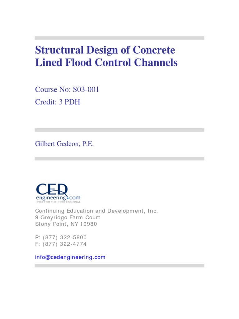 Design of Concrete Flood Channels | PDF