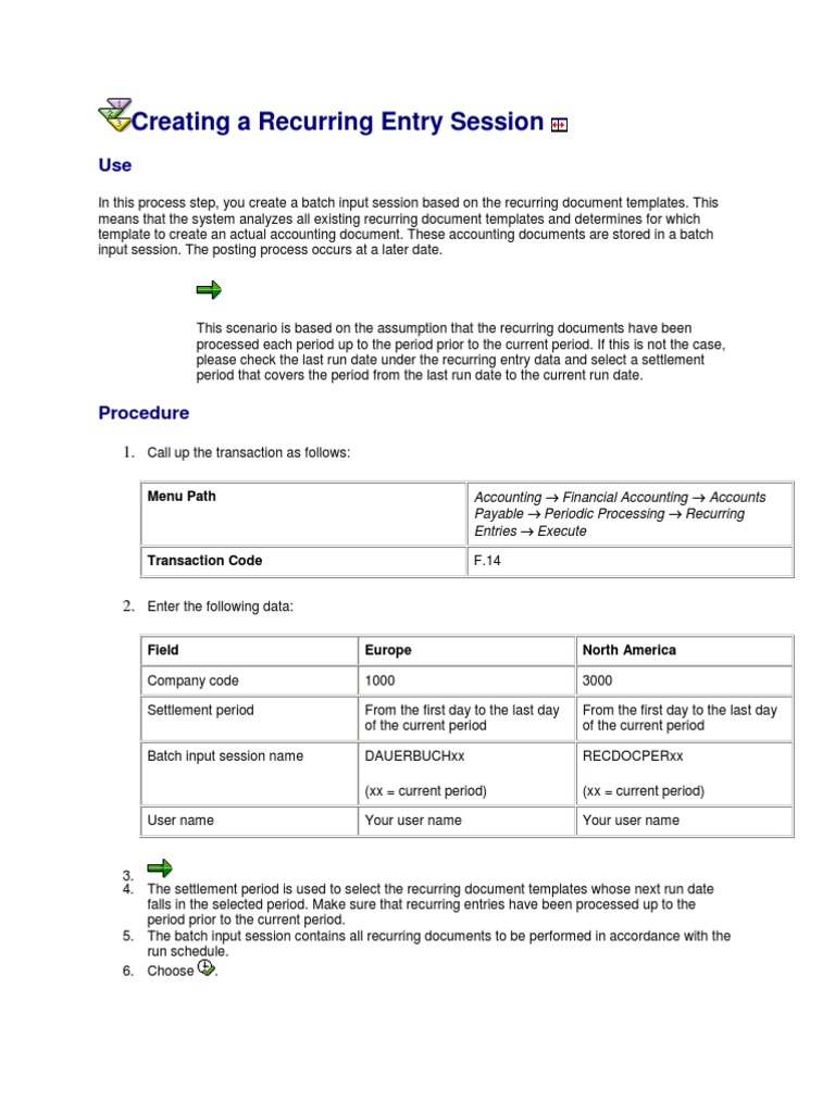Create SAP Recurring Entry Session | PDF | Business | Computers