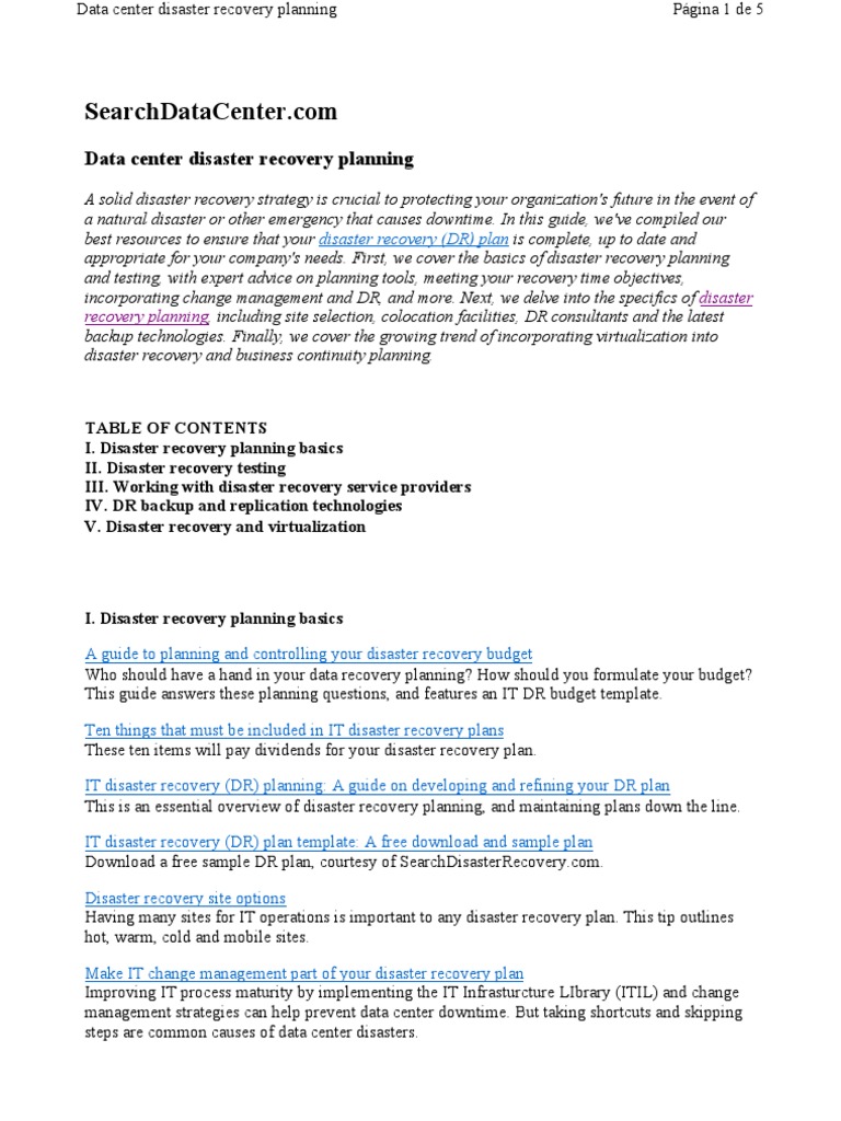 Tutorial Data-Center-dis | PDF | Disaster Recovery | Data Center