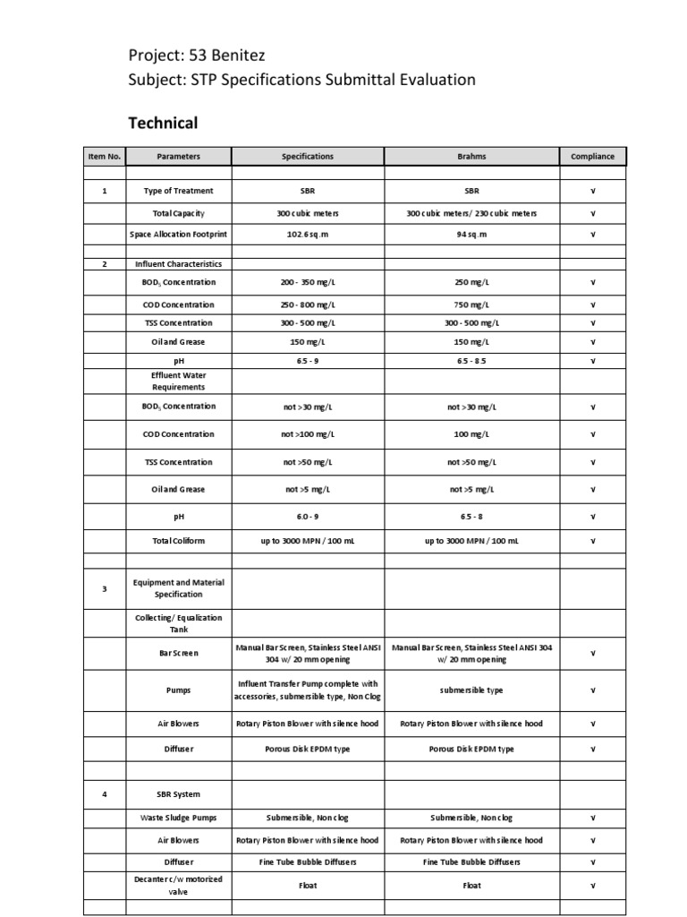 STP Specs Evaluation for Engineers | PDF | Pump | Chemical Engineering