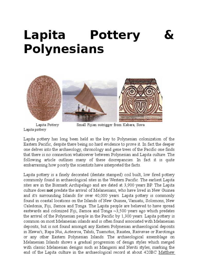 Lapita Pottery & Polynesians | PDF | Polynesia