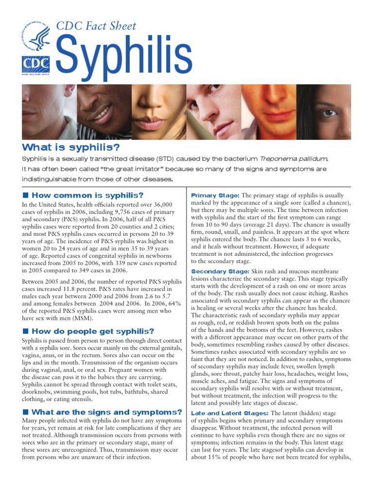 Syphilis Fact Sheet Press | PDF | Sexually Transmitted Infection ...