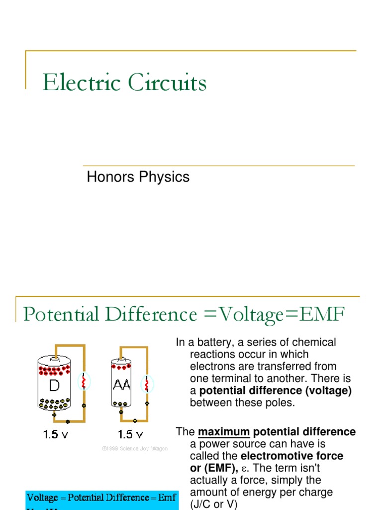 Electric Circuits: Honors Physics | PDF | Voltage | Series And Parallel ...