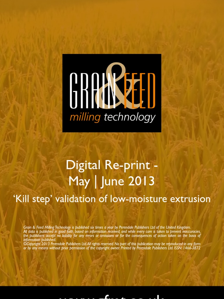 Kill Step' Validation of Low-Moisture Extrusion | PDF | Animal Feed | Foods