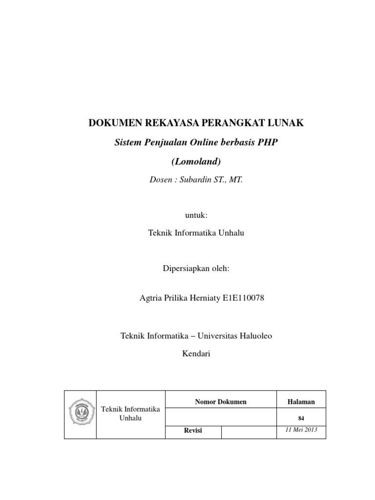 Contoh Dokumen SRS Aplikasi Penjualan | PDF