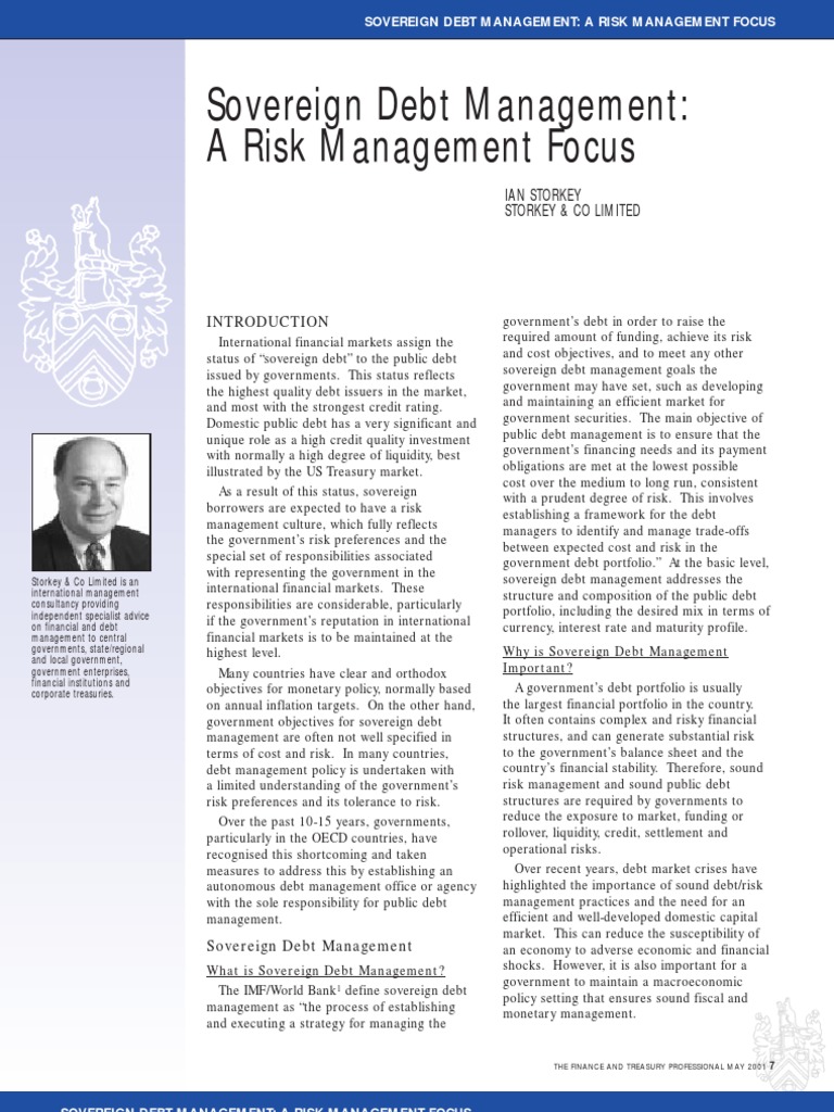 Sovereign Debt Management: Achieving Low Cost Borrowing While ...