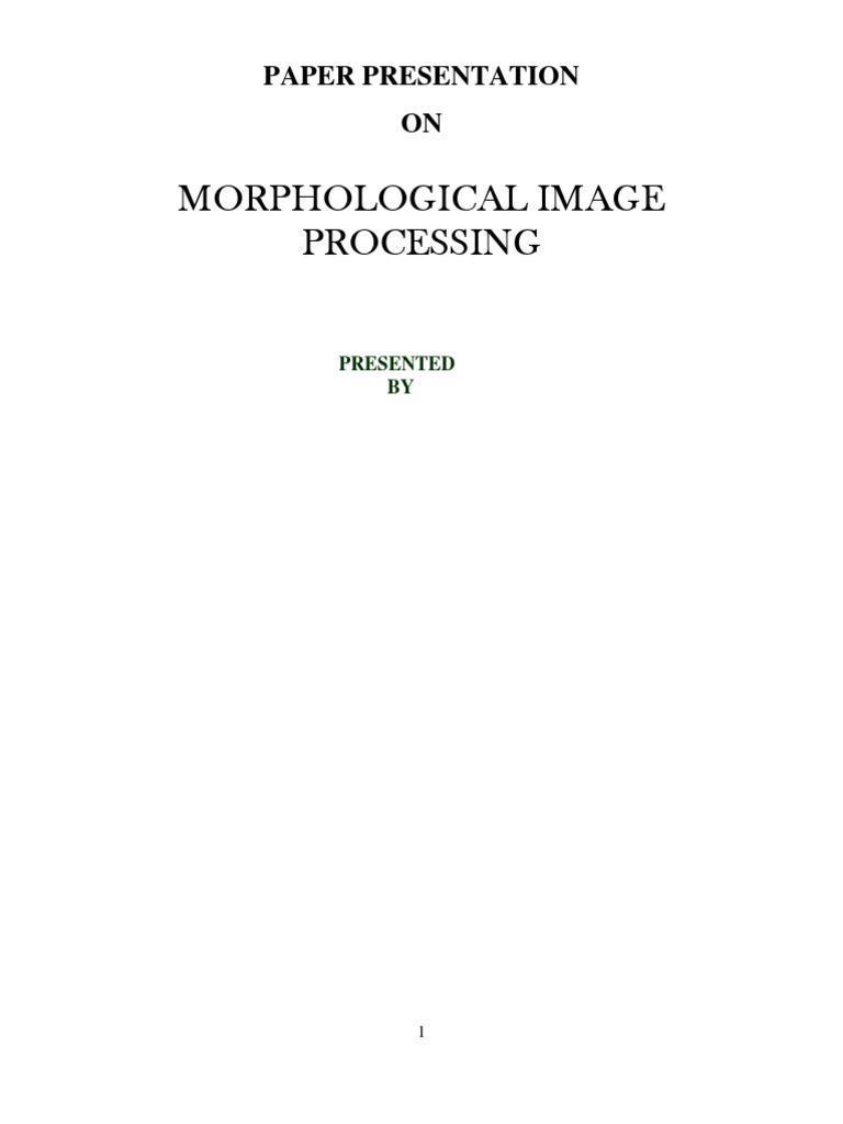 Morphological Image Processing | PDF