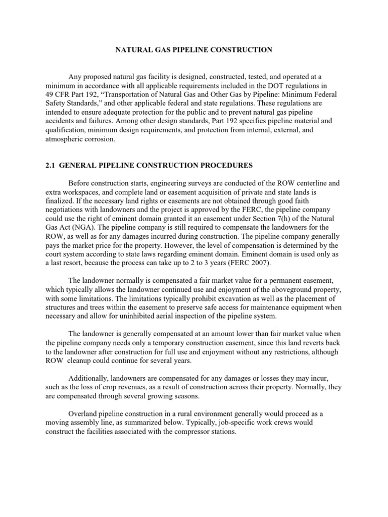 Pipeline Construction Procedure | PDF | Pipe (Fluid Conveyance ...