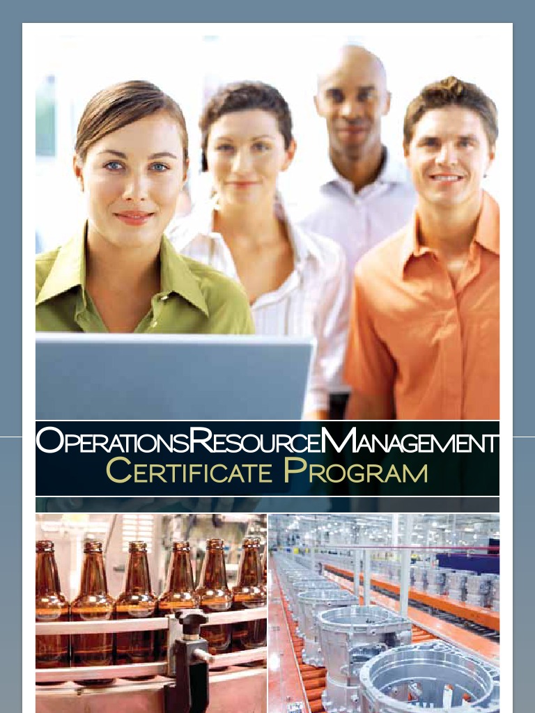 Operations Resource Management Certificate Program: A Comprehensive ...