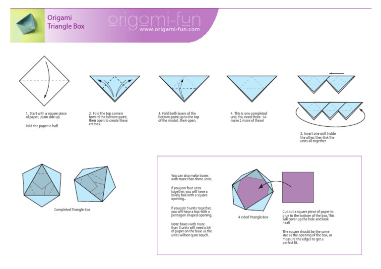Origami Triangle Box Print | PDF | Origami | Paper Art