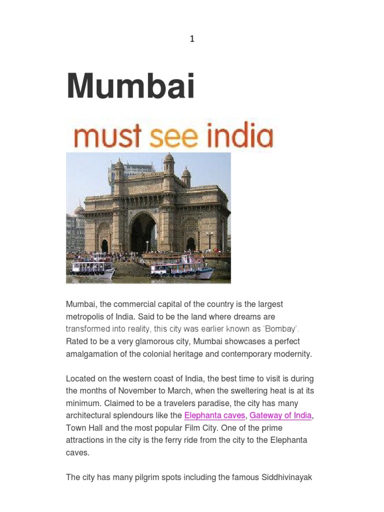 Mumbai - Tourist Guide | PDF | Mumbai | Taxicab