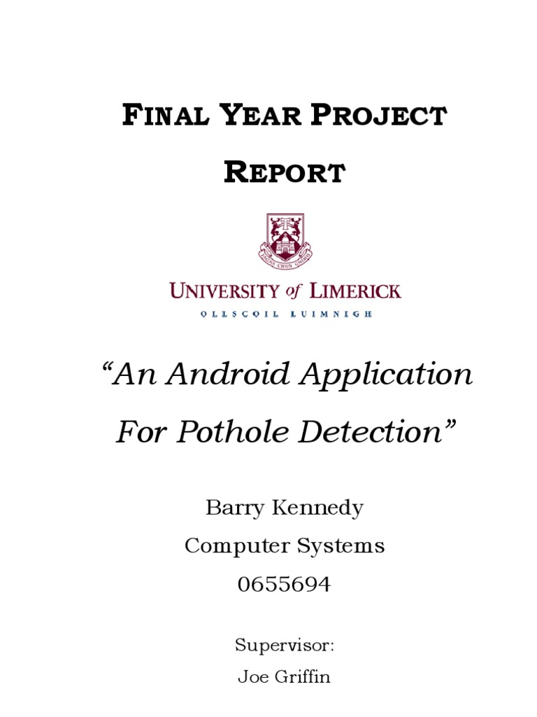 Pothole Finder Android Report | PDF | Android (Operating System) | Databases
