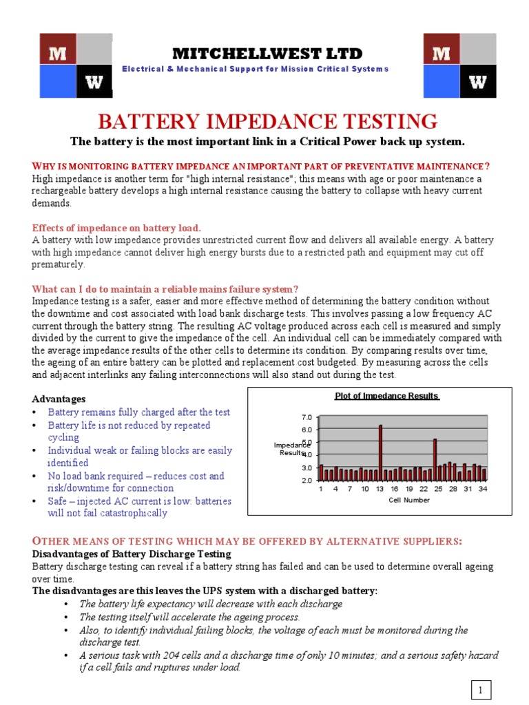 Battery Impedance | PDF | Rechargeable Battery | Electrical Impedance