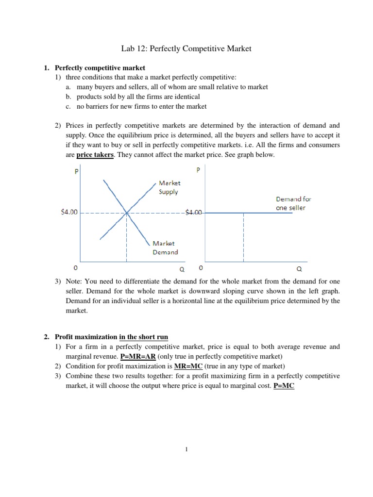 Perfect Competitive Market | PDF | Perfect Competition | Profit (Economics)