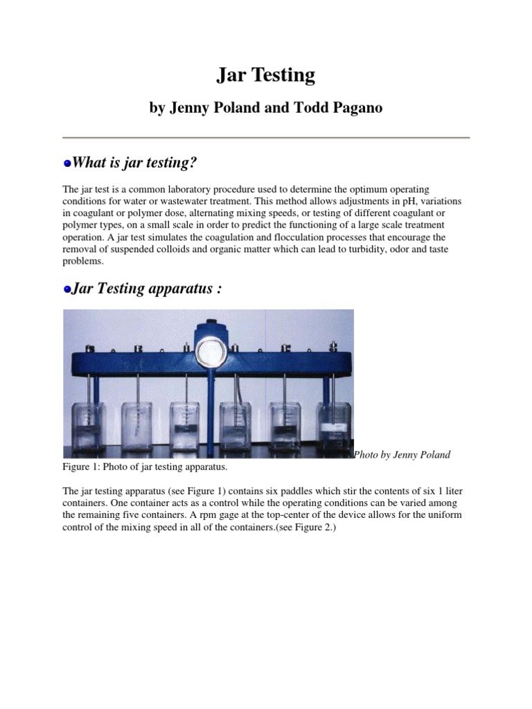 Jar Testing | PDF | Water Pollution | Environmental Engineering