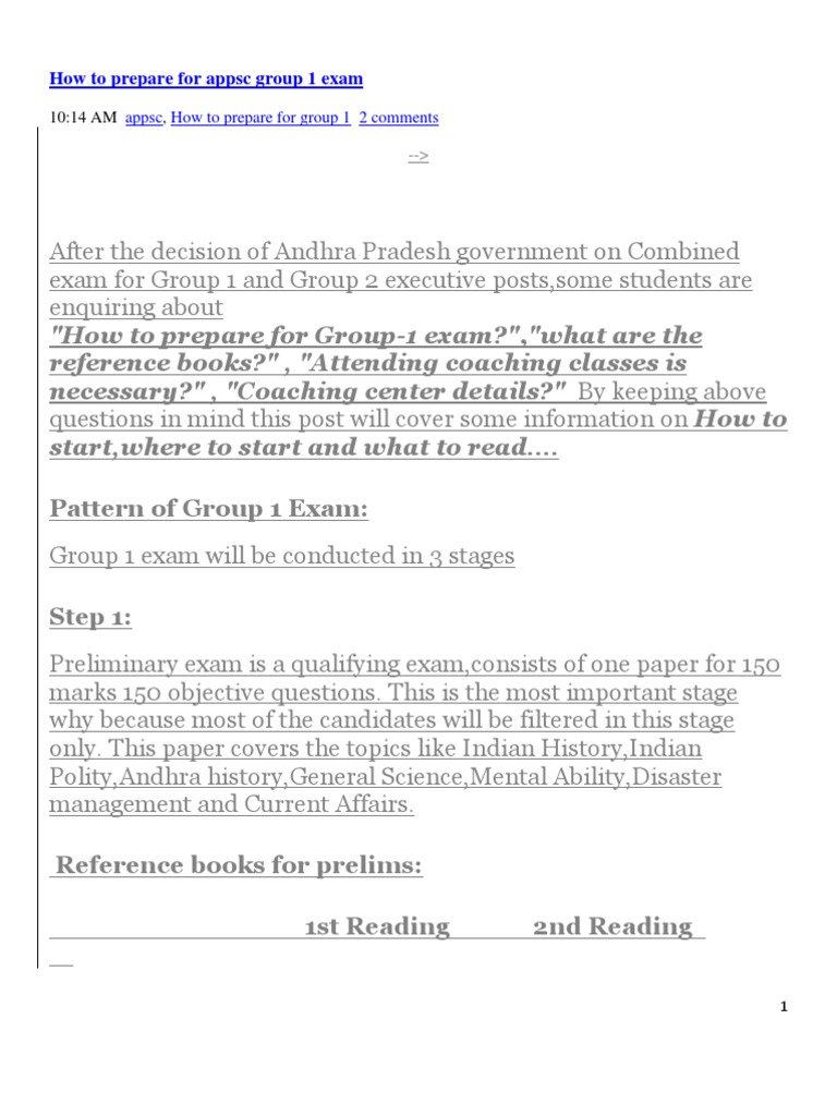 A Comprehensive Guide to Preparing for the Andhra Pradesh Group 1 ...