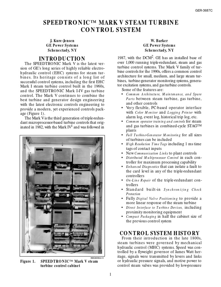 GE - Mark V Turbine Control | PDF | Electric Power System | Gas Turbine