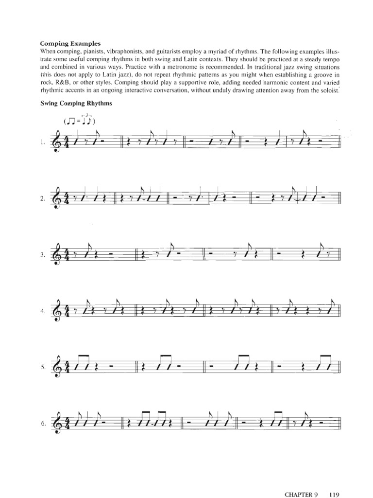 Essential Jazz Piano Comping Rhythms | PDF