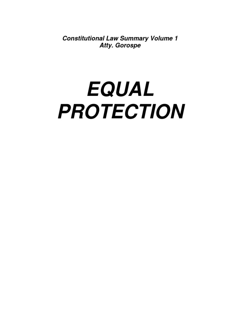 Equal Protection | PDF | Equal Protection Clause | Marriage