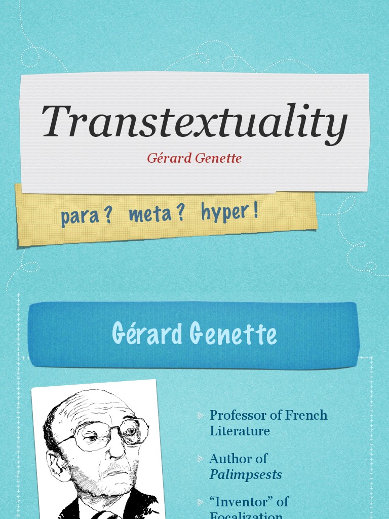 Transtextuality Keynote | PDF | Intertextuality | Storytelling