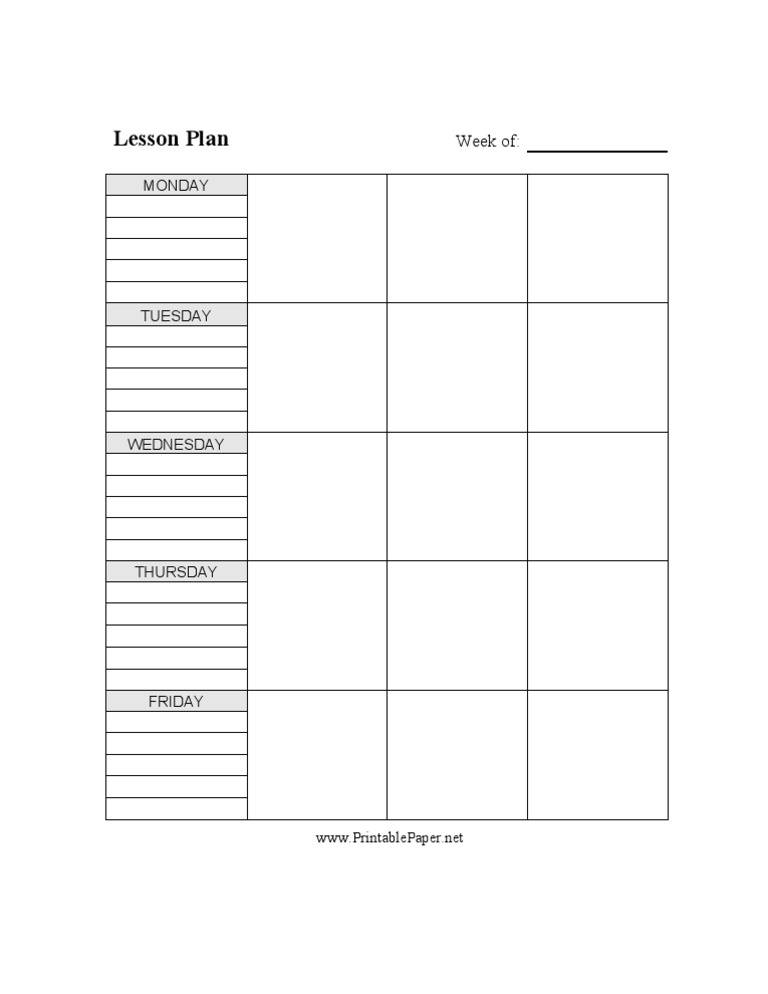 Weekly Lesson Plan Template | PDF