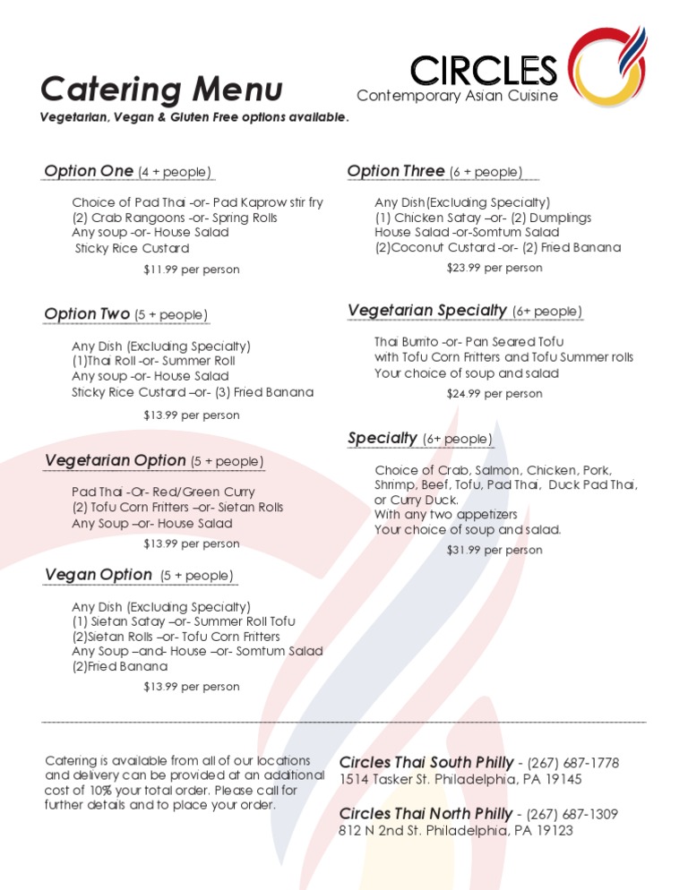 Circles: Catering Menu | PDF