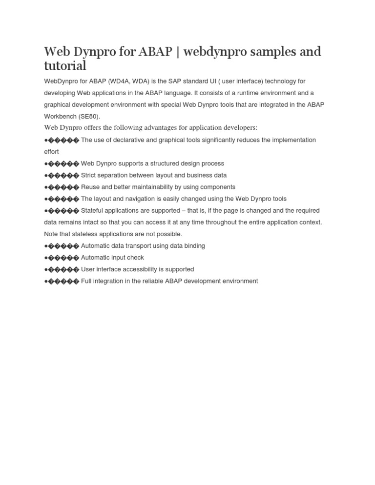 Web Dynpro For ABAP - Webdynpro Samples and Tutorial | PDF | Business