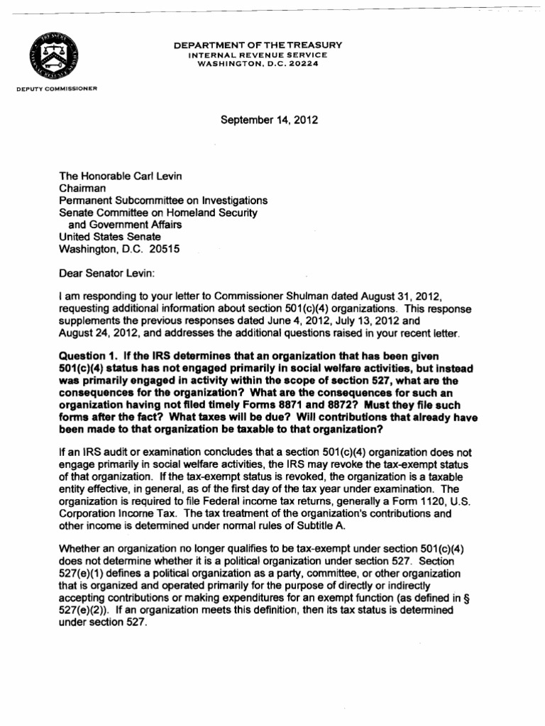 Department of The Treasury: Internal Revenue Service WASHINGTON, D.C ...