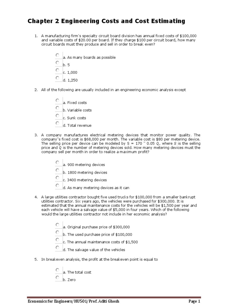 Chapter 2 Engineering Costs and Cost Estimating | PDF | Cost | Prices