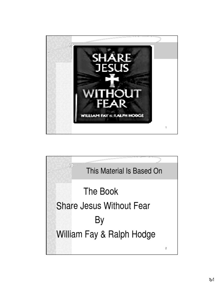 Sharing Jesus Without Fear | PDF | Sin | Jesus