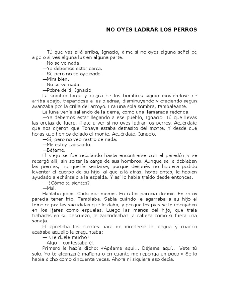 No Oyes Ladrar A Los Perros, Juan Rulfo PDF | PDF | Naturaleza