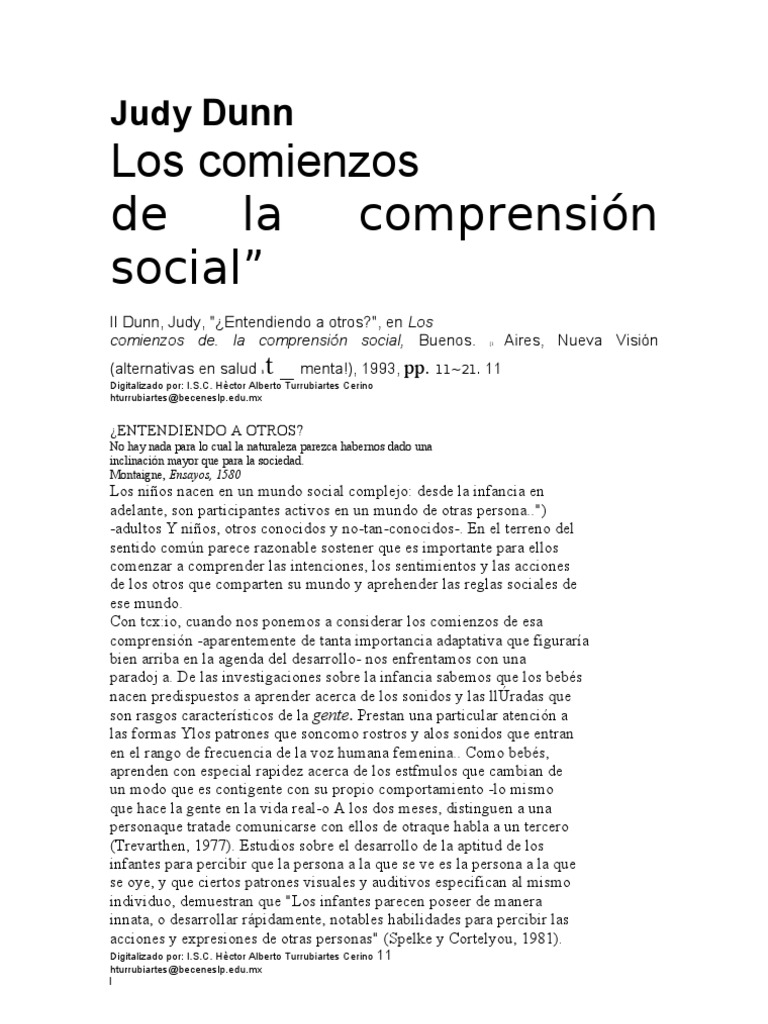 Judy Dunn | PDF | Evolución | Sicología