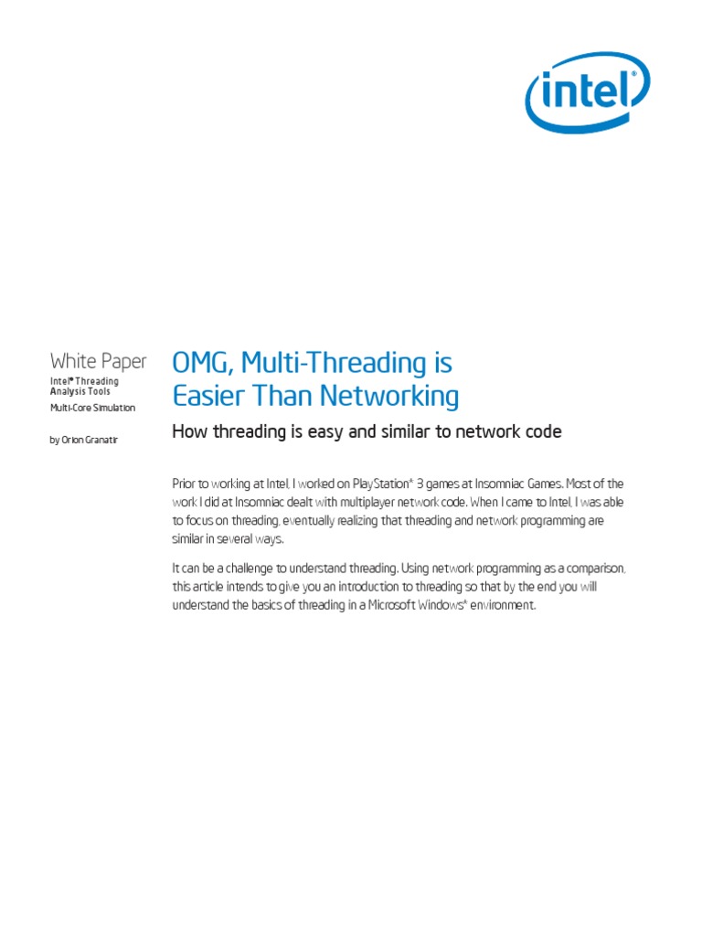 OMG, Multi-Threading Is Easier Than Networking: White Paper | PDF | Thread (Computing) | Multi ...