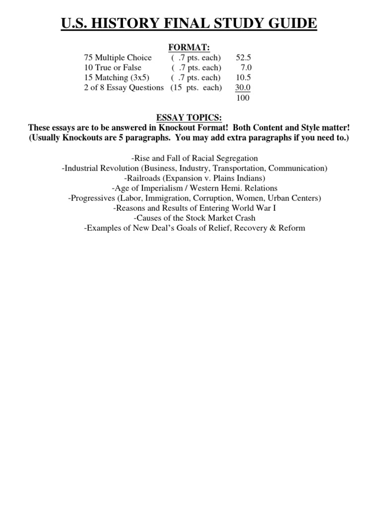 Us Final Review Packet | PDF | Reconstruction Era | Franklin D. Roosevelt
