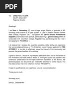 Application Letter BFP Sample | PDF