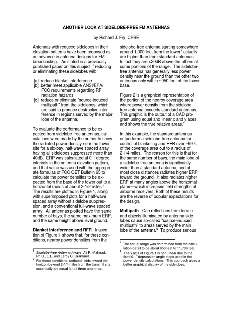 FM Antennas Sidelobes - BEXT Library | PDF | Antenna (Radio ...