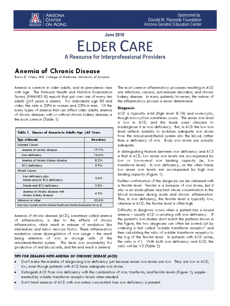 Anemia of Chronic Disease | PDF | Anemia | Inflammation