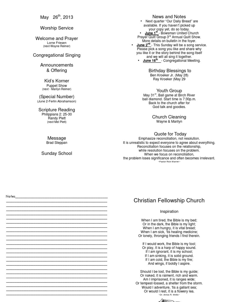 Lorne Friesen: - Bowsman United Church | PDF