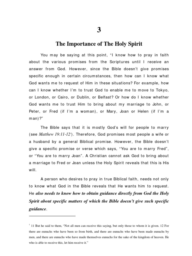 03 The Importance of The Holy Spirit | PDF | Prayer | Faith