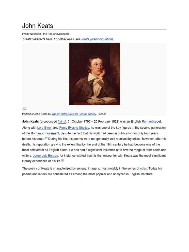 John Keats | Download Free PDF | John Keats | Poetry