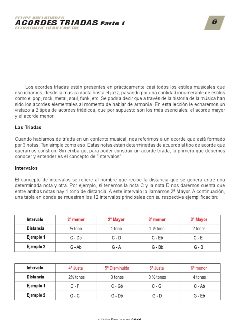 006 Acordes Triadas Parte 1 | PDF | Acorde (Música) | Notación musical